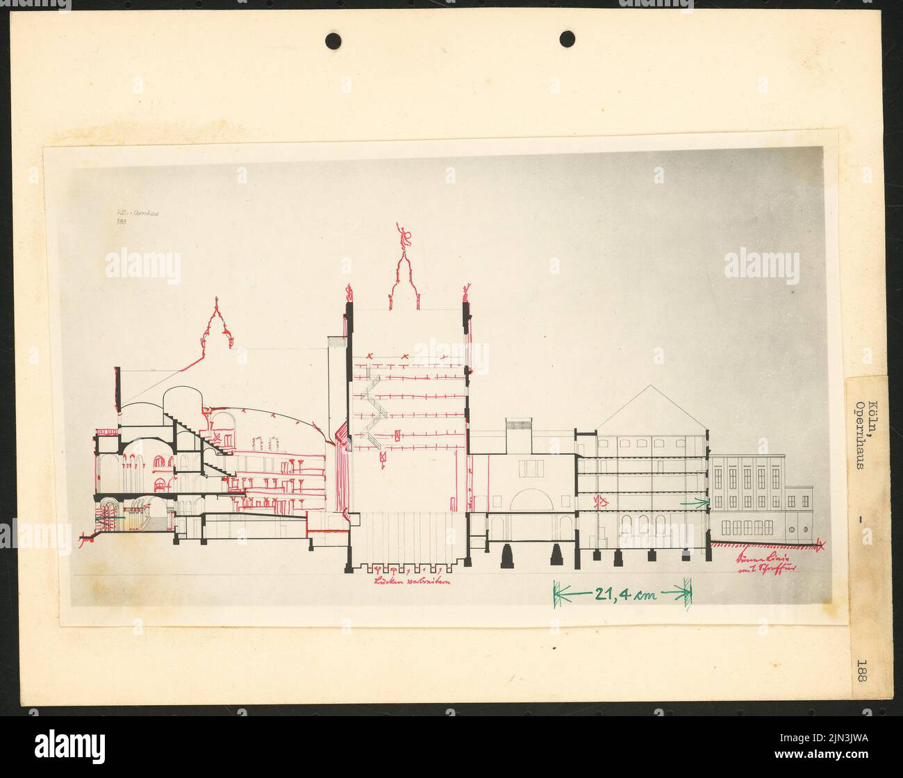 Opera house, Cologne: longitudinal section Stock Photo - Alamy