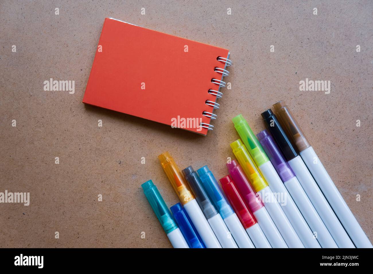 Back to school. The red pages of the notebook. Holiday notes. Colorful ...