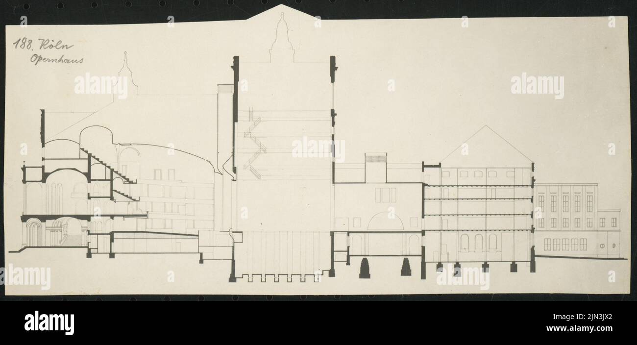 Opera house, Cologne: longitudinal section Stock Photo - Alamy