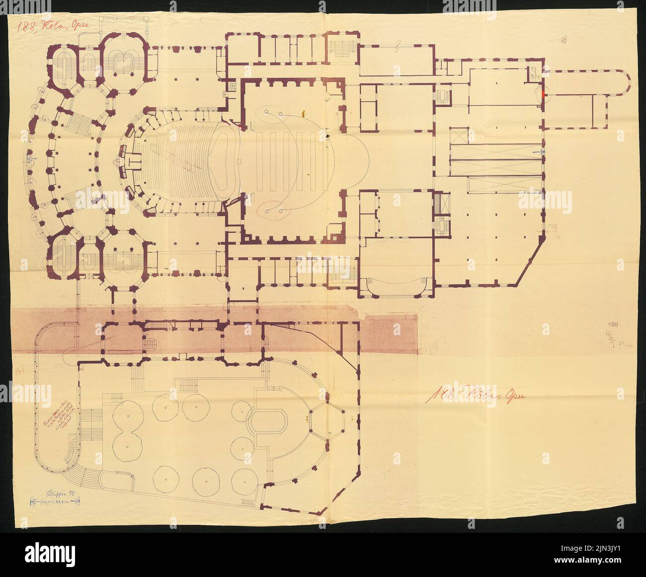 Opera house, Cologne: floor plan 1: 100 Stock Photo - Alamy