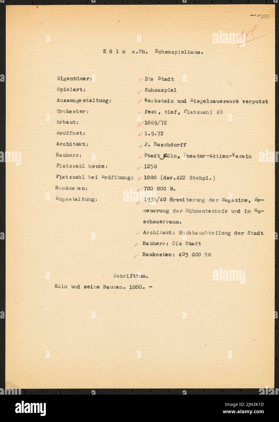 Schauspielhaus, Cologne: Lab on the Questionnaire for the Manual "Das ...
