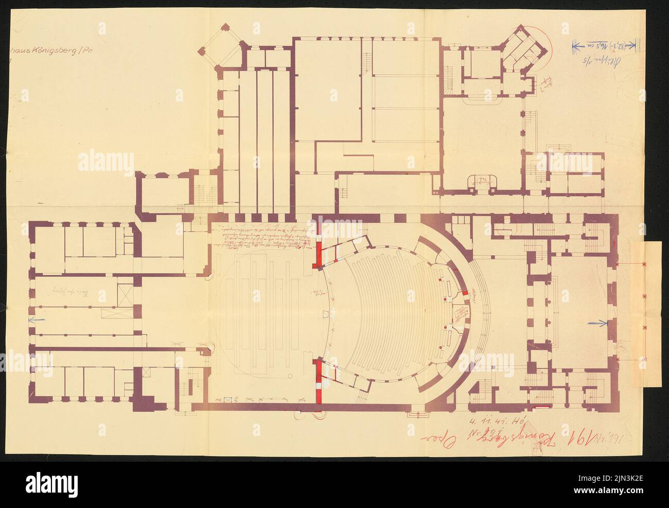 Opera house, Königsberg: floor plan 1: 100 Stock Photo - Alamy