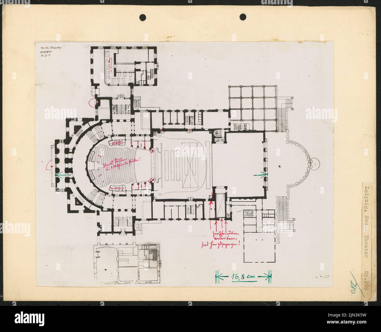 New theater, Leipzig: floor plan Stock Photo - Alamy