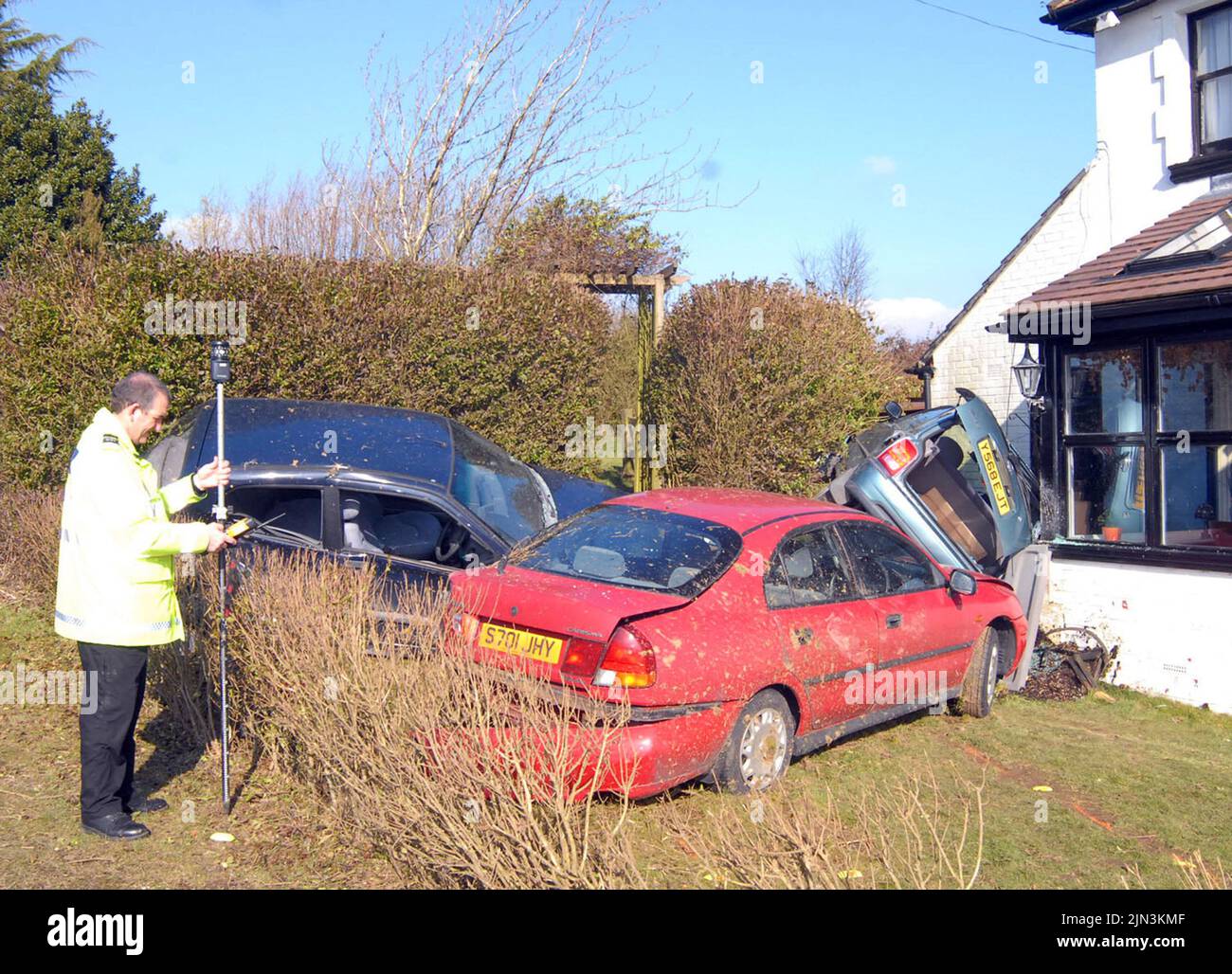 CARNAGE AT THE PUB. THREE CARS SKIDDED ONE AFTER THE OTHER ON ICE ...