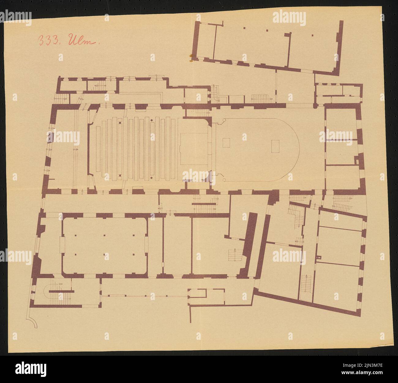 Stadttheater, Ulm: Floor Plan 1: 100 Stock Photo - Alamy
