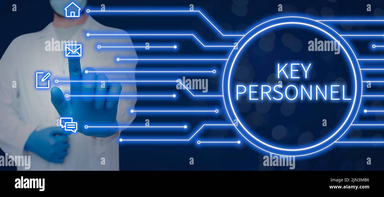 Text showing inspiration Key Personnel. Business showcase Program ...