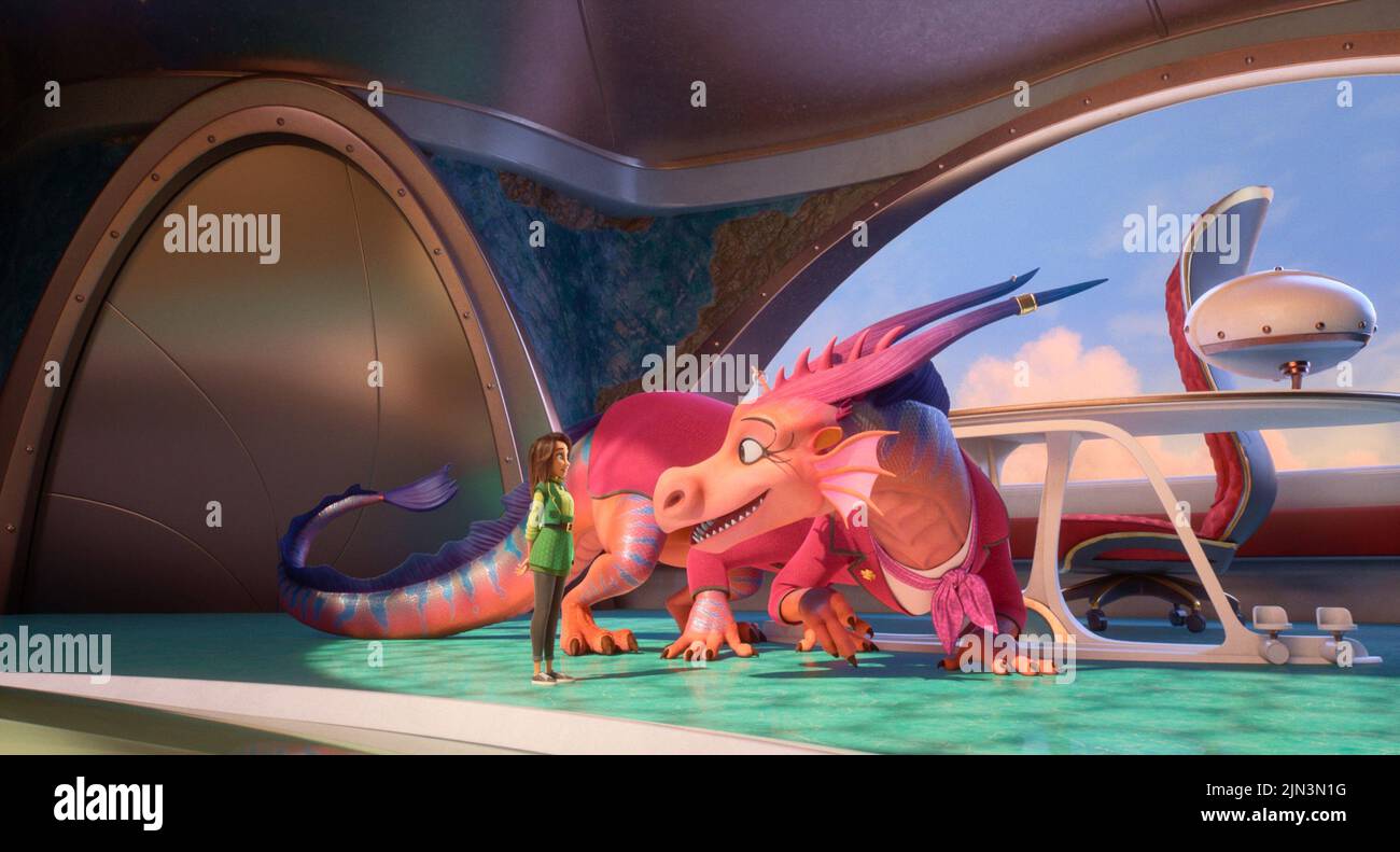 LUCK, from left: Sam Greenfield (voice: Eva Noblezada), The Dragon ...
