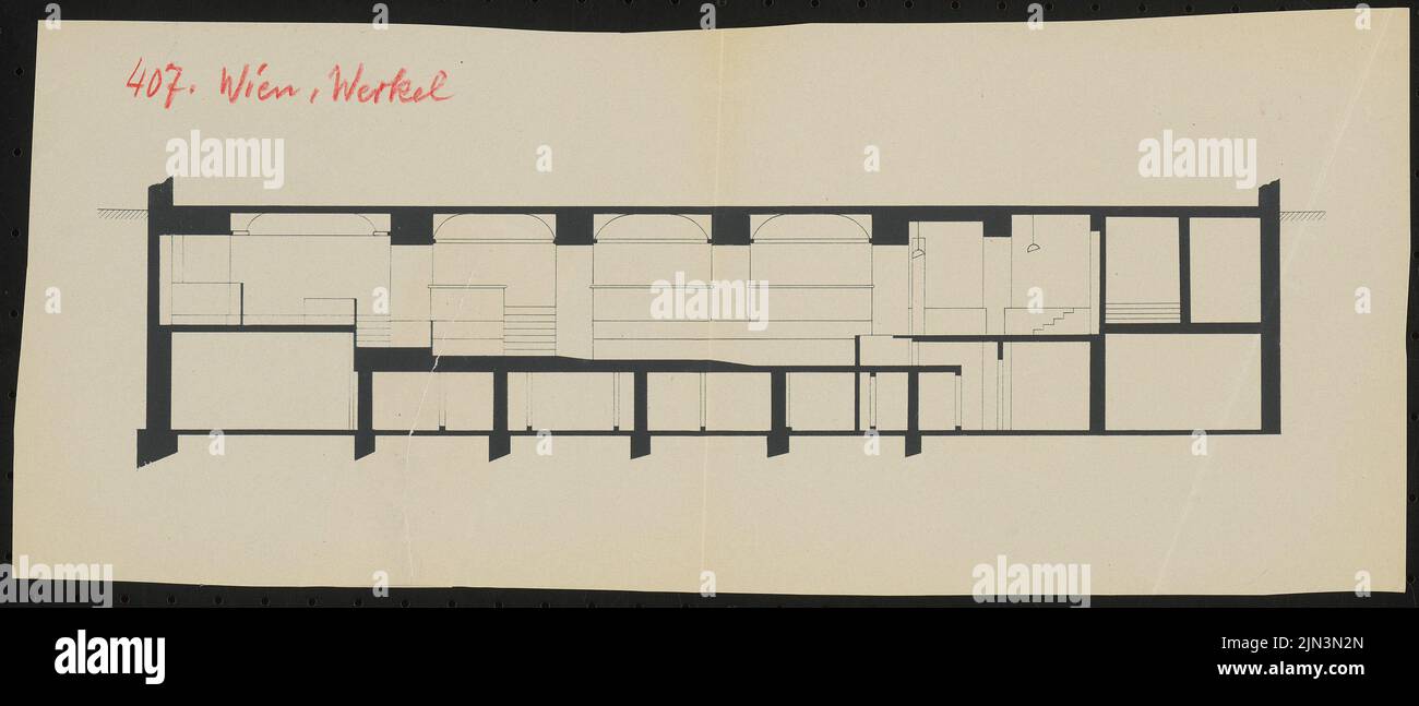 Wiener Weskel (also: Galerie Hall), Vienna: Longitudinal section 1: 100 ...