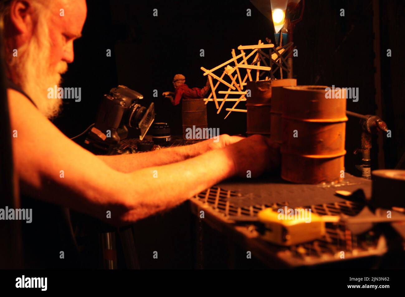 MAD GOD, director Phil Tippett, on set, 2021. © Shudder / Courtesy ...