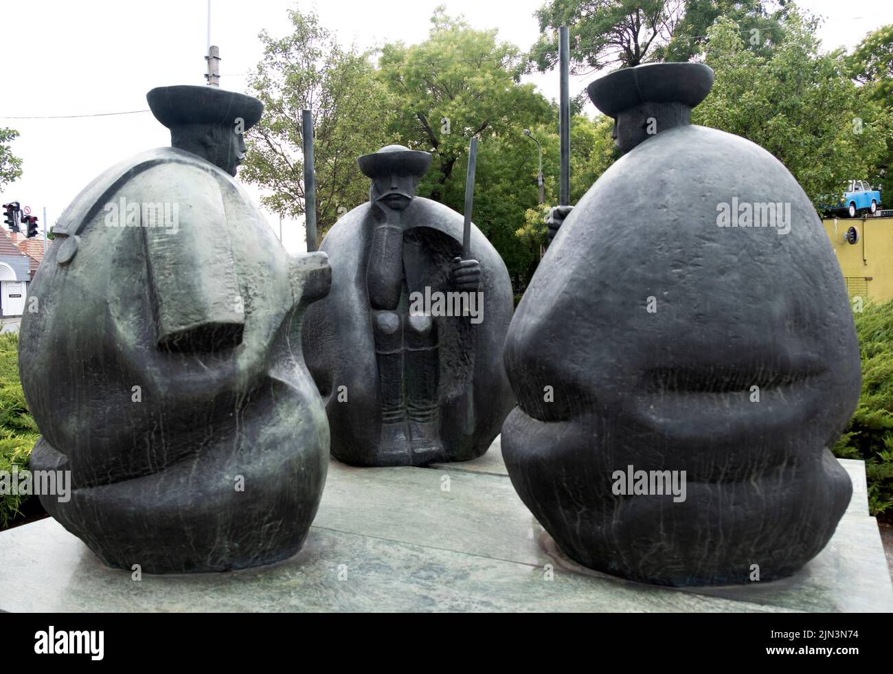 The three shepherds statue in Kecskemet,Hungary Stock Photo - Alamy