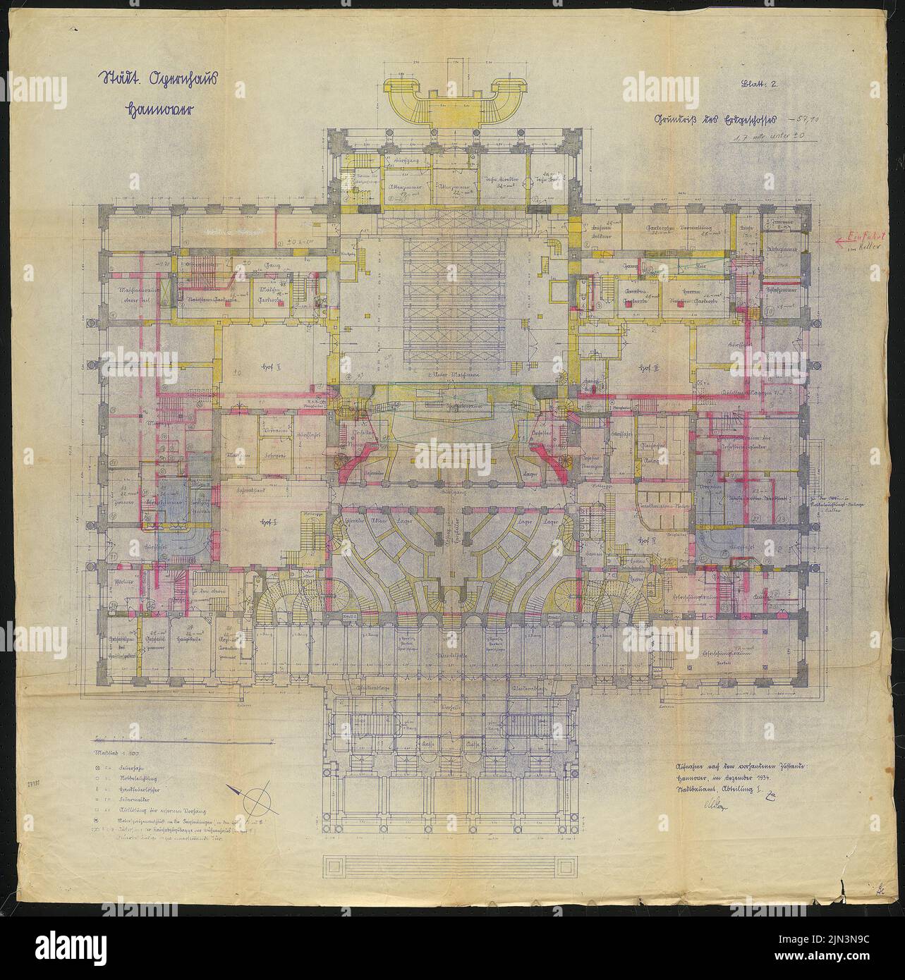 Opera house, Hanover: floor plan ground floor 1: 100 Stock Photo - Alamy