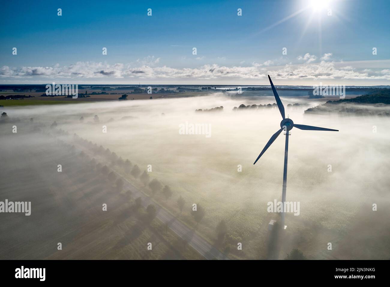 Sunrise and onshore wind turbines hi-res stock photography and images ...