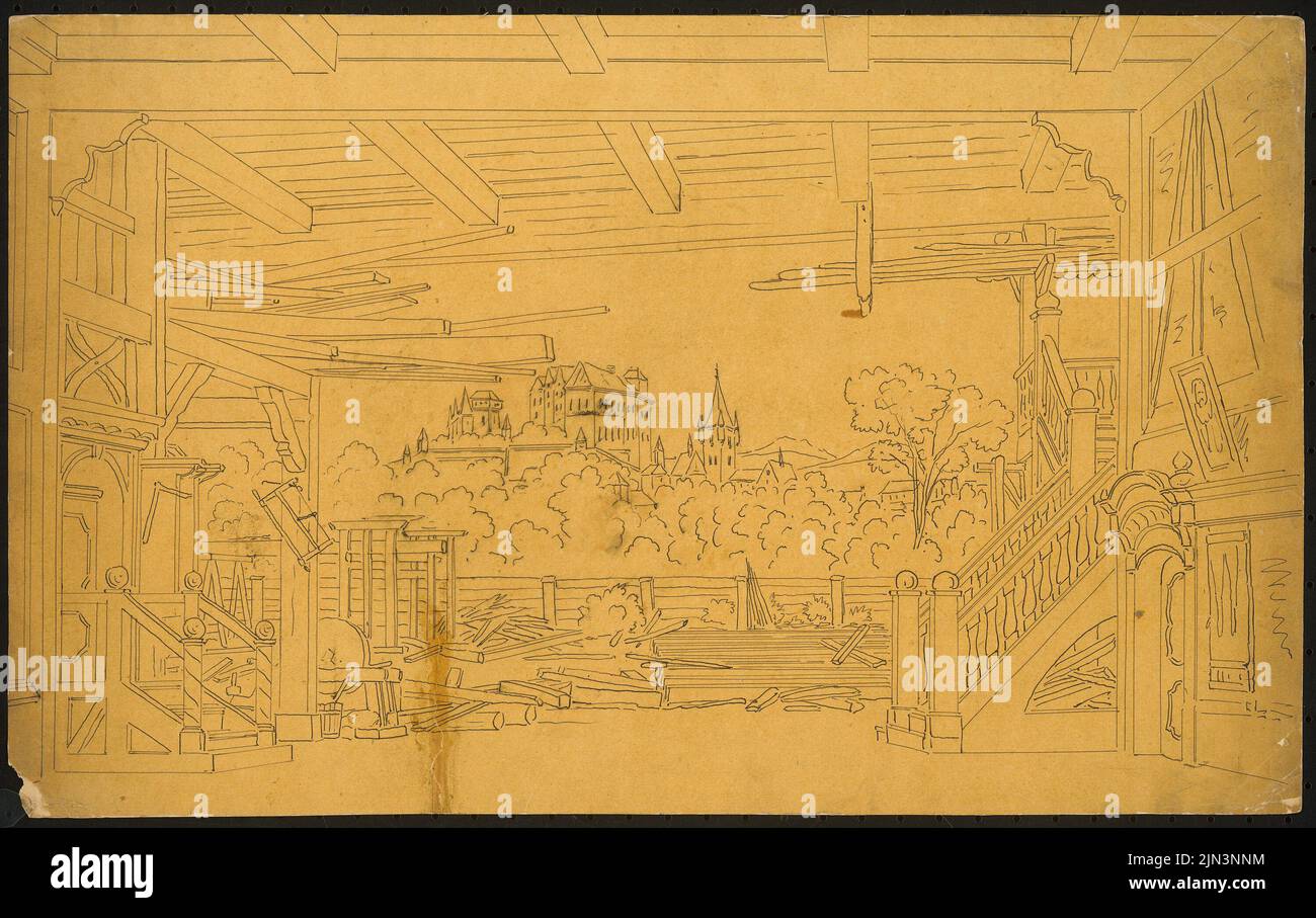 Stage study: workshop with city view Stock Photo - Alamy