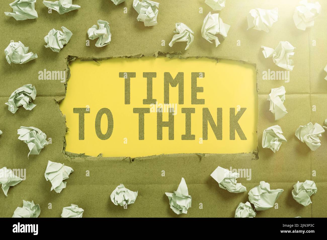 Inspiration showing sign Time To Think. Business concept Reconsider ...