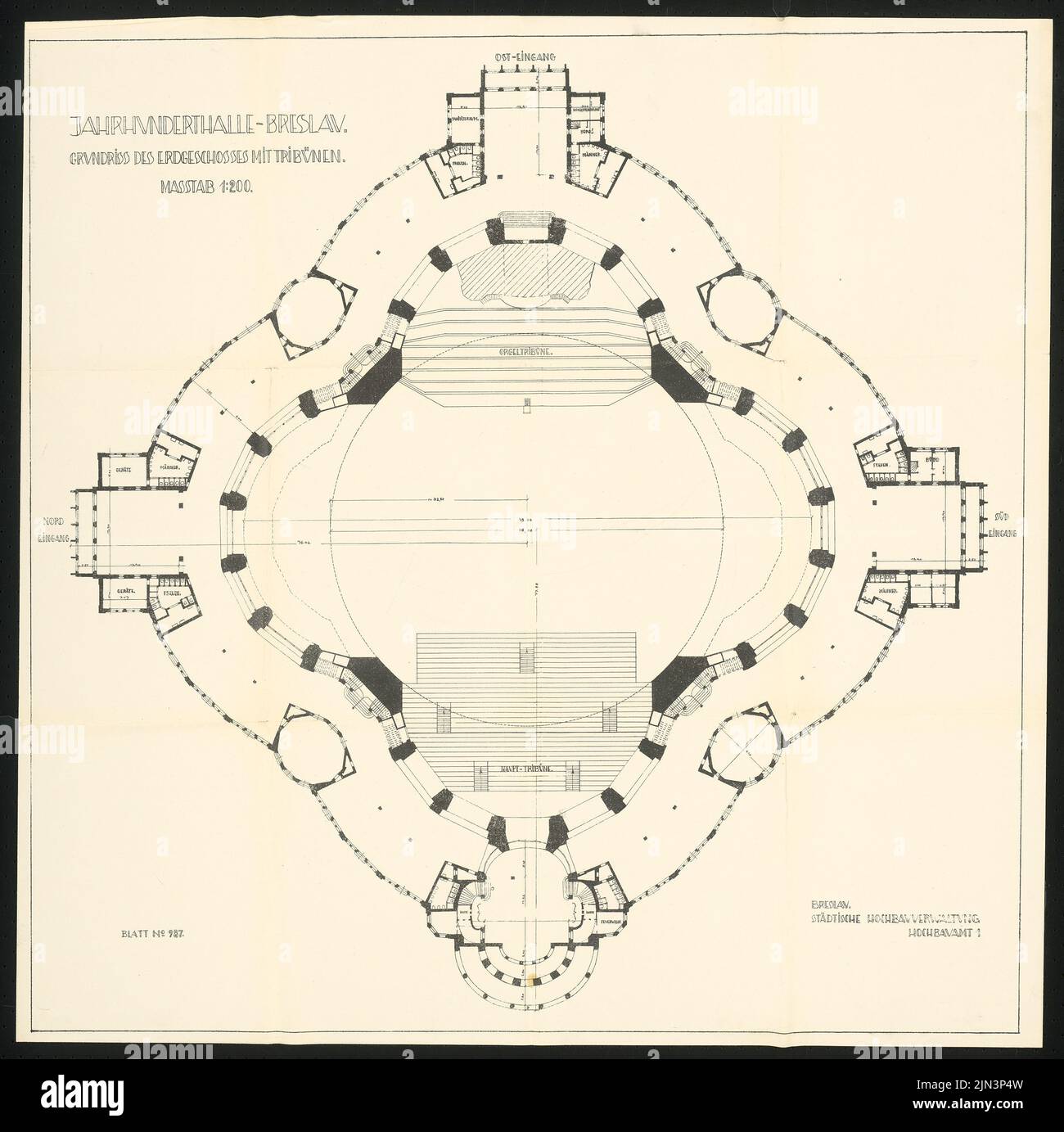 Max Berg (1870-1947, as an architect): Century Hall, Wroclaw. Acoustic ...