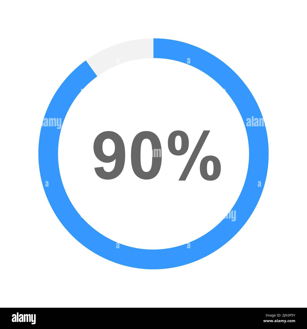 90 percent filled round loading bar as infographic element for website ...
