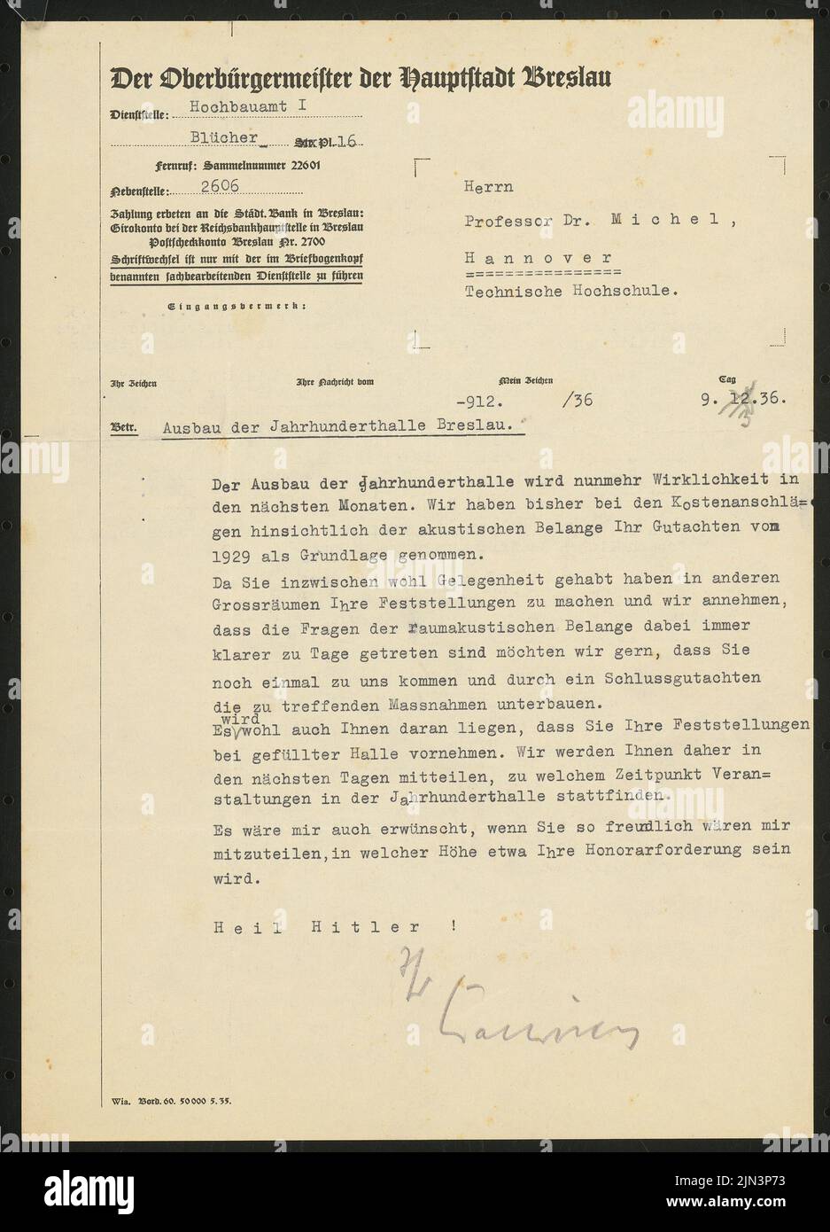 Max Berg (1870-1947, as an architect): Century Hall, Wroclaw. Acoustic ...