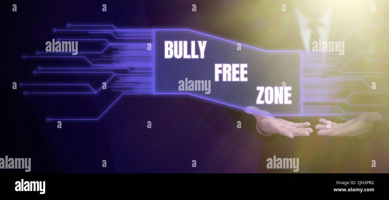 Conceptual display Bully Free Zone. Concept meaning Be respectful to ...