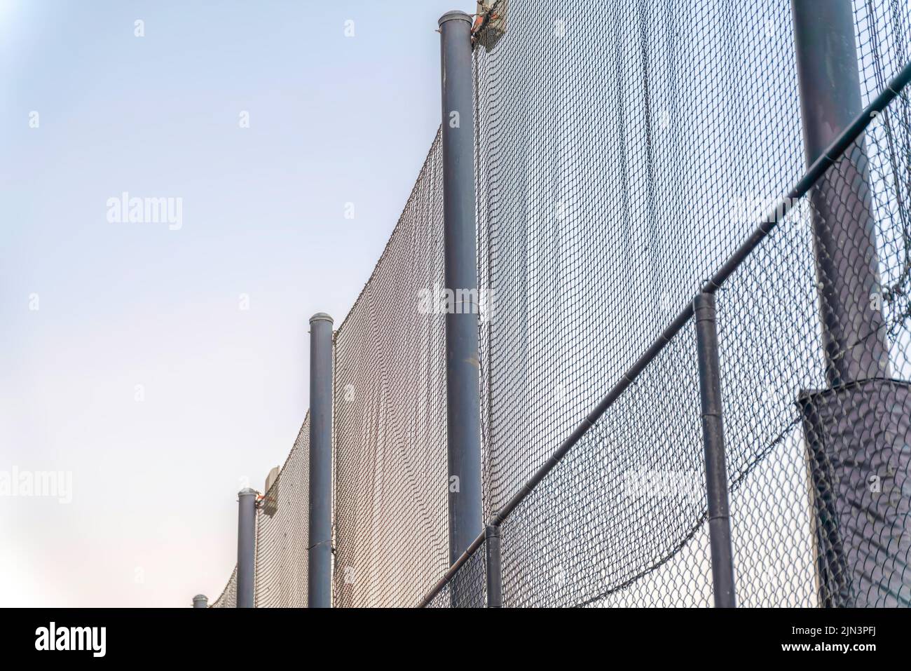 Net fence barrier with metal bar support in San Francisco, California ...