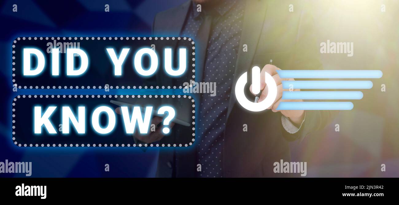 Conceptual display Did You Know Question. Conceptual photo Fun Facts ...