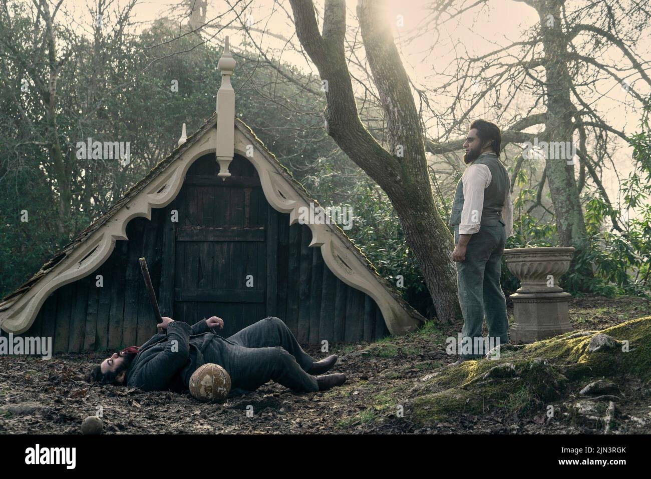 THE SANDMAN, from left: Asim Chaudhry as Abel, Sanjeev Bhaskar as Cain ...