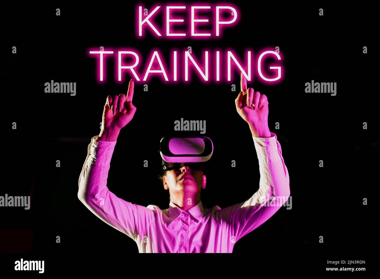 Sign displaying Keep Training. Business overview Grounding Drilling ...