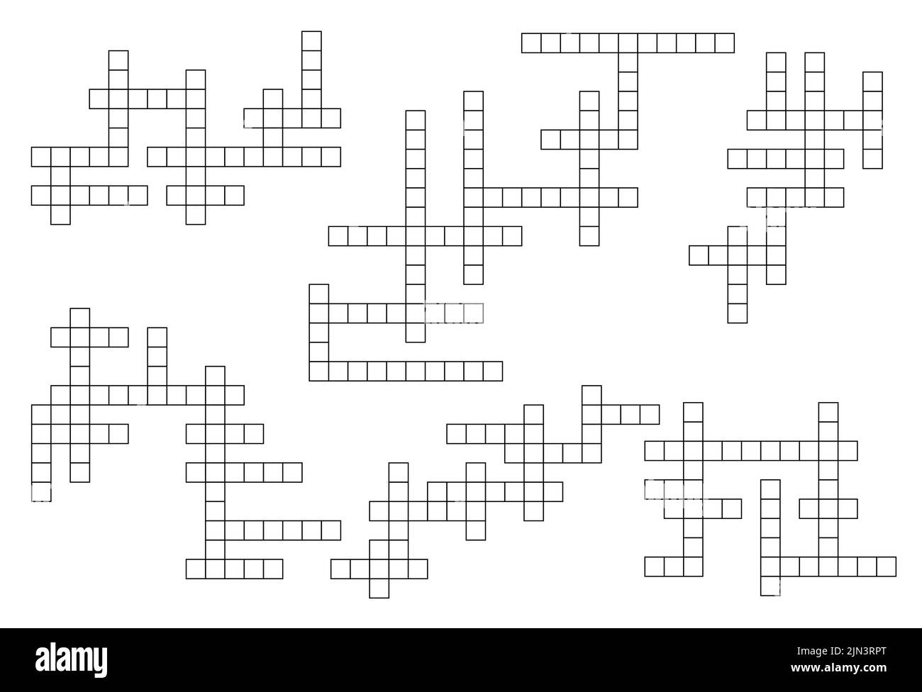 Crossword Riddle Find Word Quiz Grids Collection Crossword Puzzle Intellectual Game Or Riddle