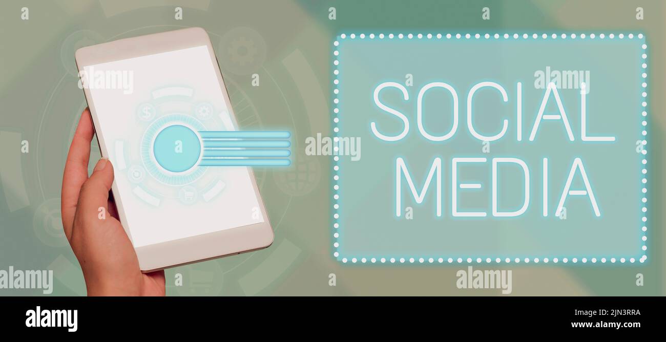 Sign displaying Social Media. Business idea Online communication ...