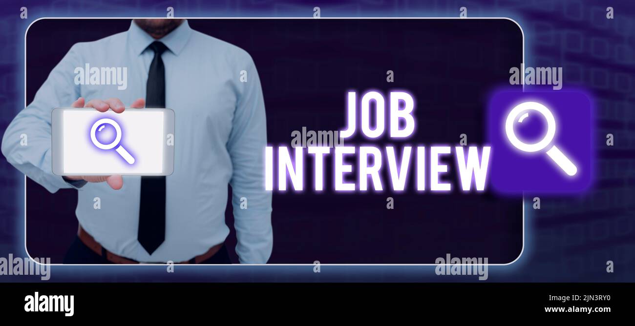 Conceptual caption Job Interview. Conceptual photo Assessment Questions ...