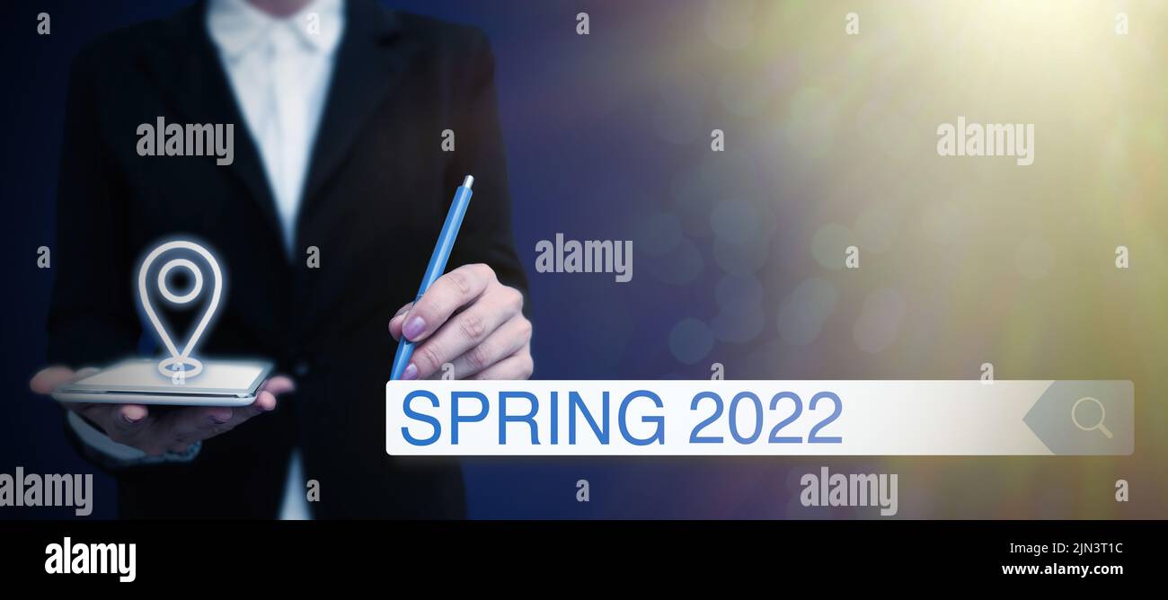 Text sign showing Spring 2022. Business overview time of year where ...