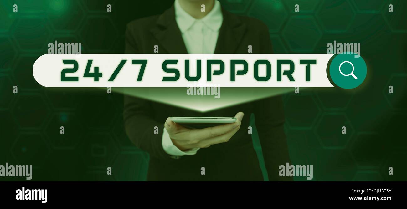 Writing displaying text 24 7 Support. Concept meaning Giving assistance ... Writing displaying text 24 7 Support. Concept meaning Giving assistance ...
