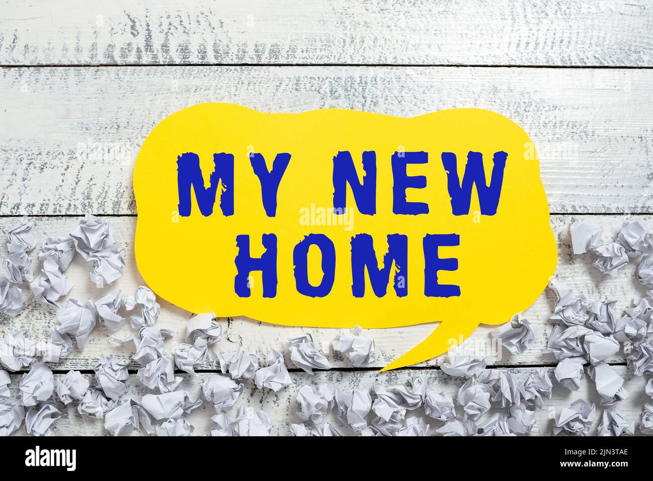 Text caption presenting My New Home. Word Written on Relocation moving ... Text caption presenting My New Home. Word Written on Relocation moving ...