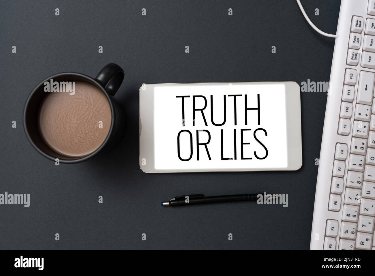 Conceptual display Truth Or Lies. Business idea Decide between a fact ...