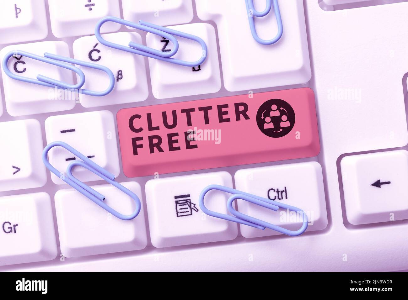 Sign displaying Clutter Free. Conceptual photo Well organized and ...