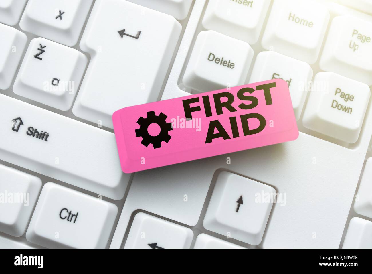 Text caption presenting First Aid. Business idea Practise of healing ...