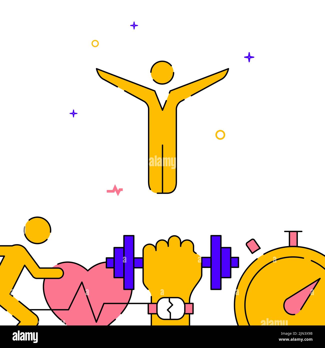 Human figure, exercise, yoga filled line vector icon, simple ...