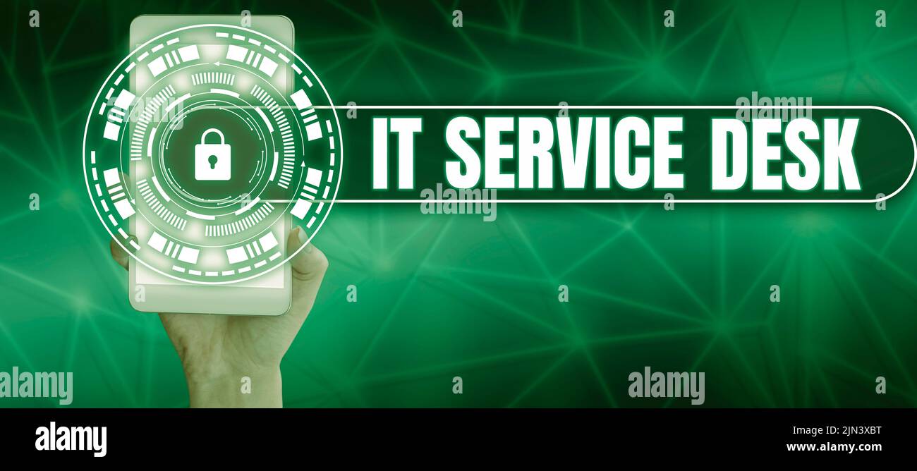 Hand writing sign It Service Desk. Business concept Technological ...