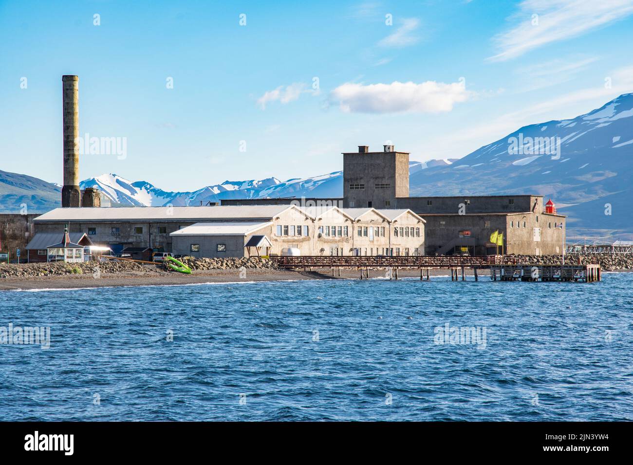 Old Herring Factory in village of Hjalteyri North Iceland Stock Photo ...