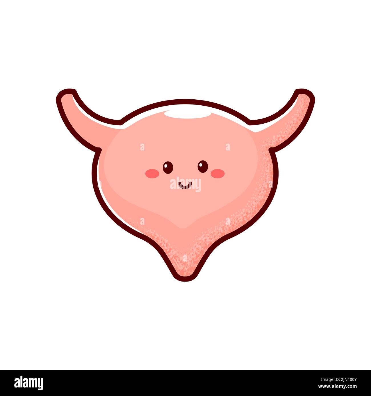 Strong healthy happy bladder isolated cartoon character. Vector bladder ...