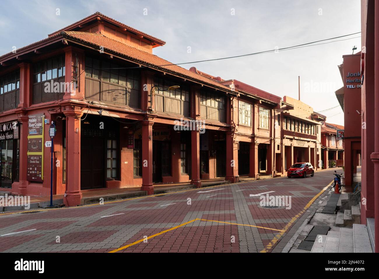 MELAKA, MALAYSIA - June 12, 2022: One of the main streets in the city ...