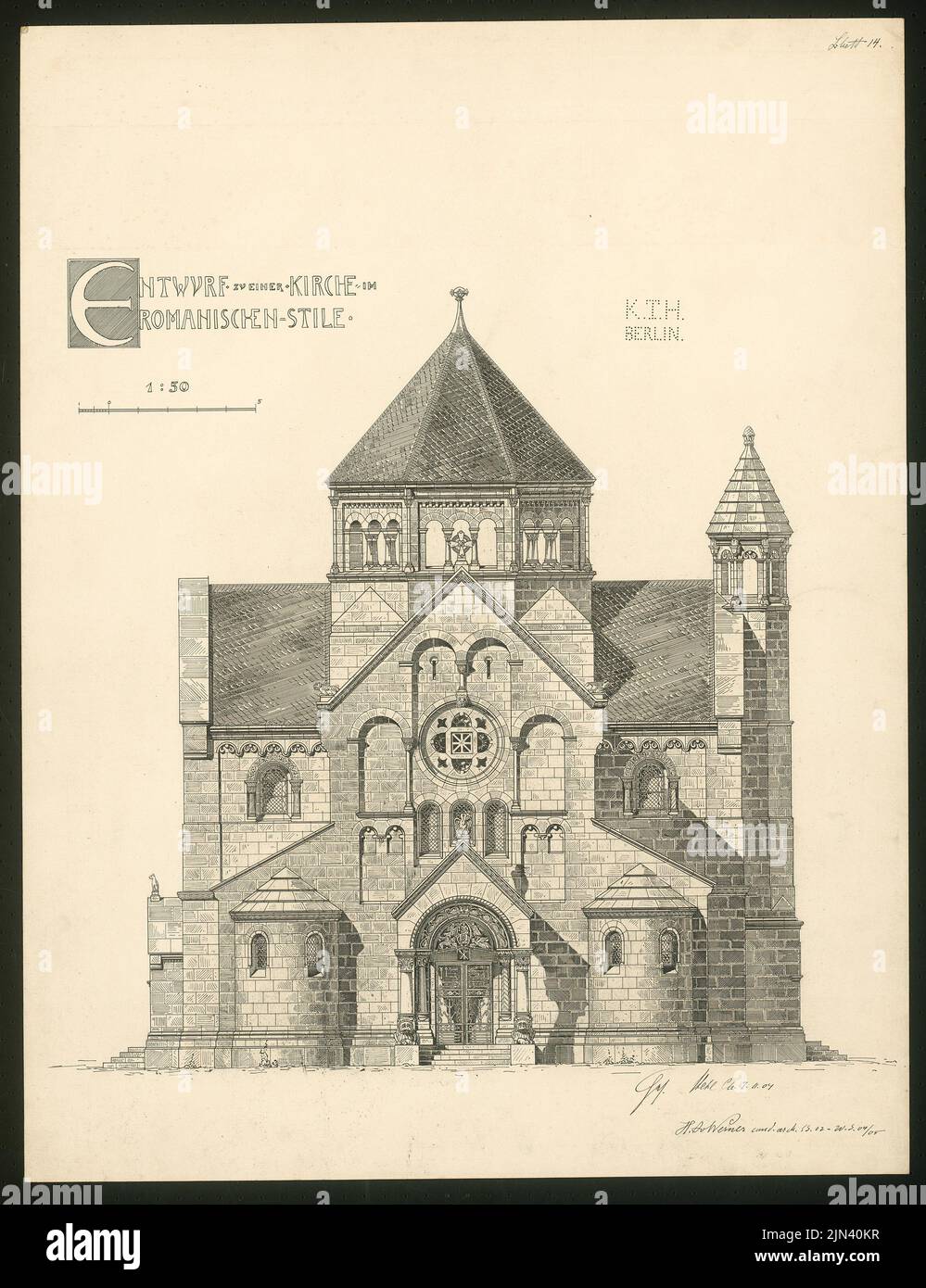 Als architekt ubung mittelalterliche baukunst romanische kirche ansicht ...