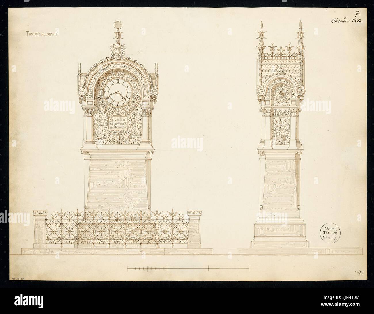 N.n.: Normal clock. Monthly competition October 1873 Stock Photo - Alamy