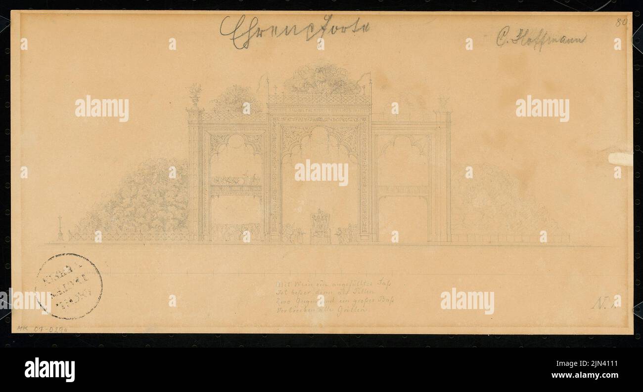 Carl Hoffmann: Honorary Pforte. Monthly competition December 1832 Stock ...