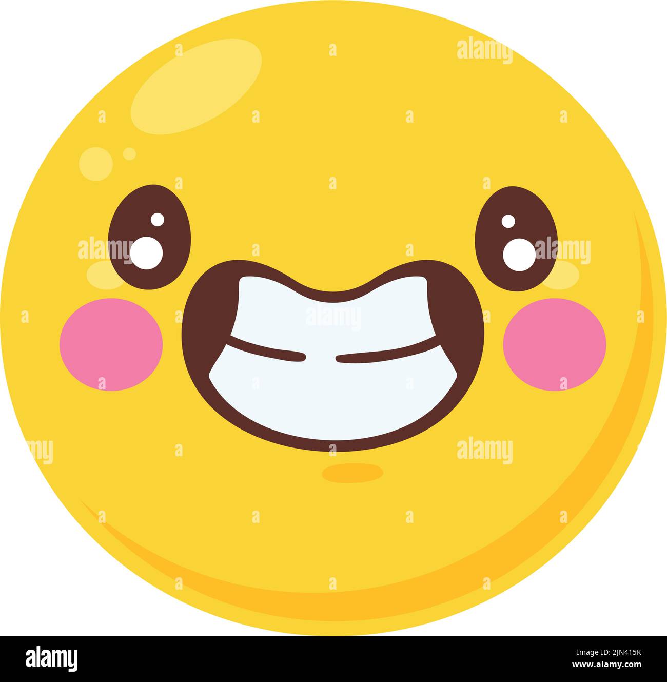 happy emoticon smiling comic character Stock Vector Image & Art - Alamy