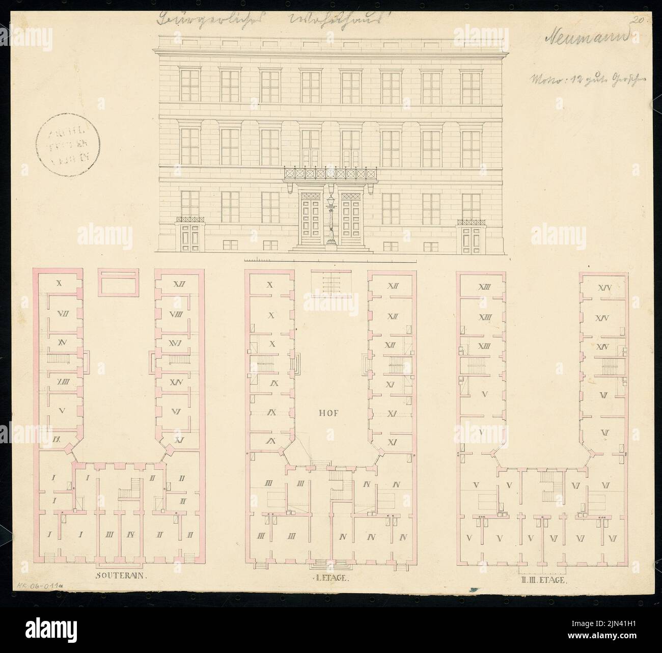 Eduard Neumann (1803-1889): Civil residential building. Monthly ...