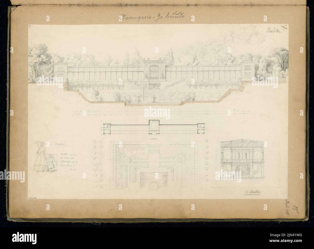 Julius Stadler (1828-1904): Orangery. Monthly competition November 1850 ...