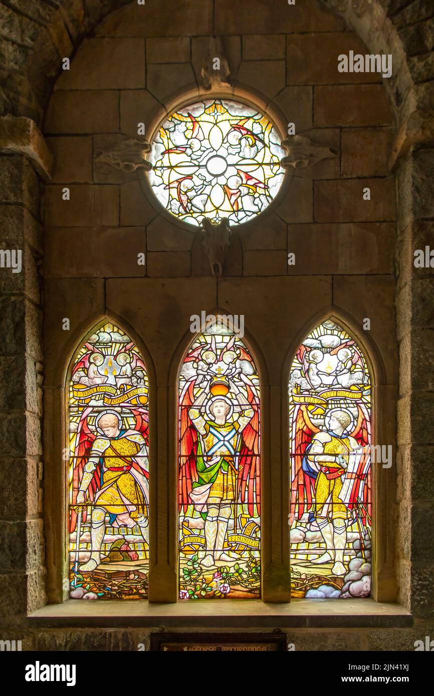 Stained Glass Window in St Conan's Kirk, near Loch Awe, Argyll ...