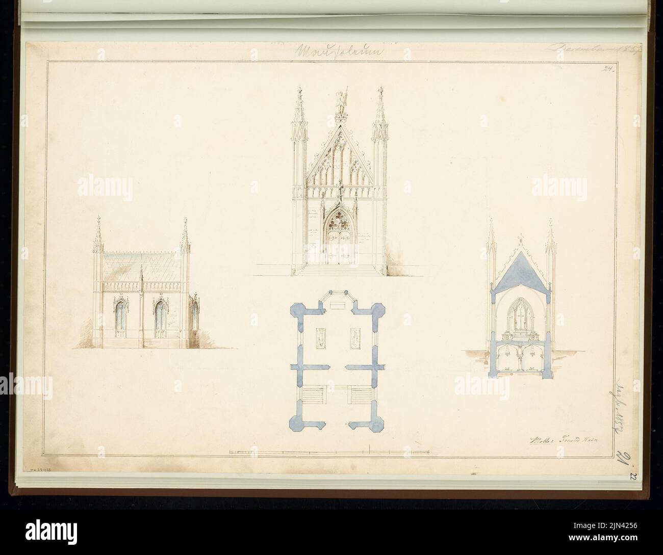 Hermann Cuno (1831-1896): Mausoleum for a prince couple. Monthly ...