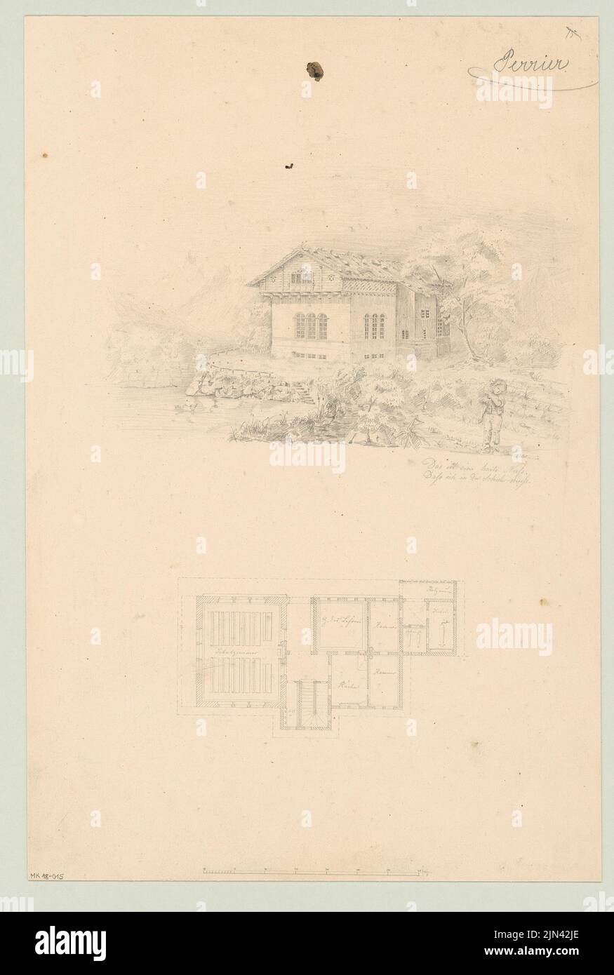 Louis perrier schulhaus monatskonkurrenz august 1843 grundriss ...