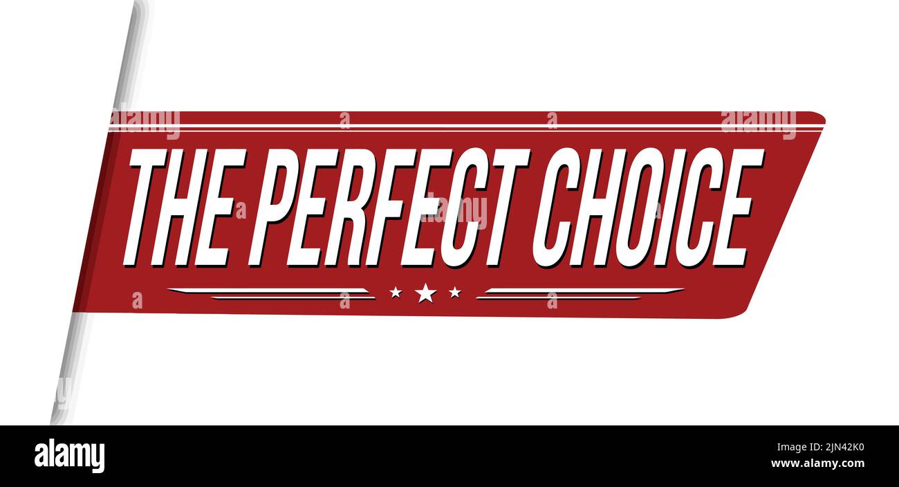 The perfect choice red ribbon or banner design on white background ...